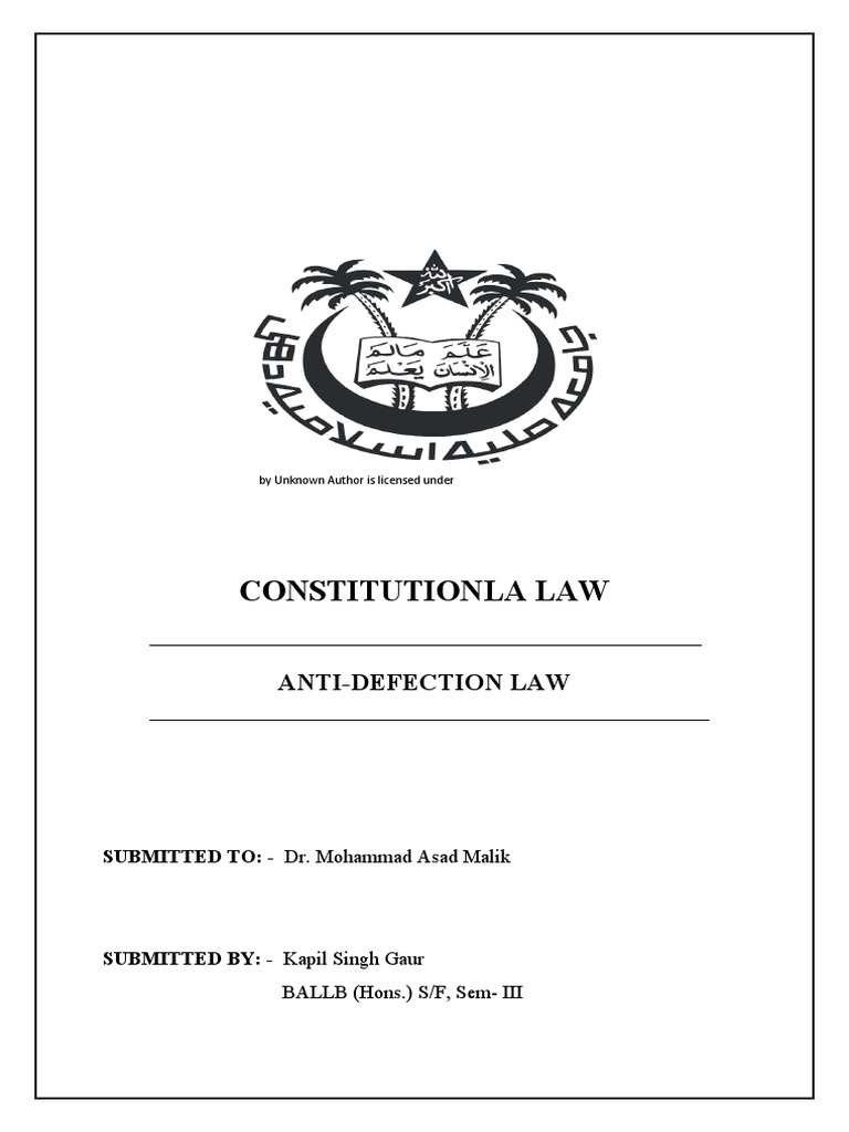 Anti Defection Law | PDF | Bill (Law) | Constitutional Law