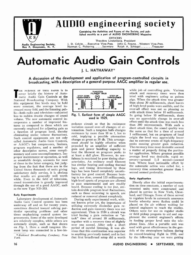 Automatic Audio Gain Controls P1 | PDF | Amplifier | Signal To Noise Ratio