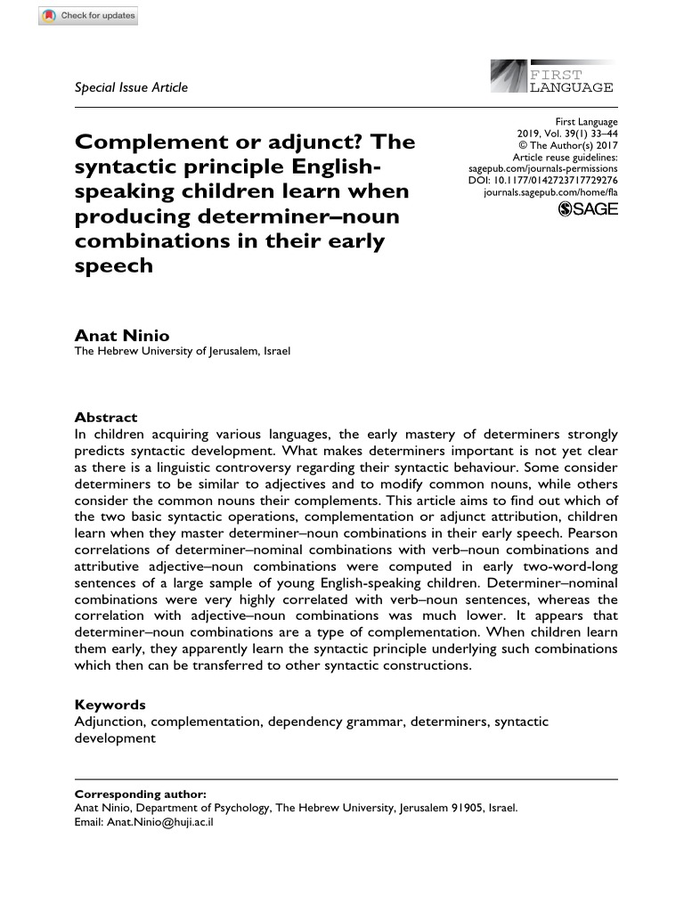 Complement or Adjunct | PDF | Syntax | Verb