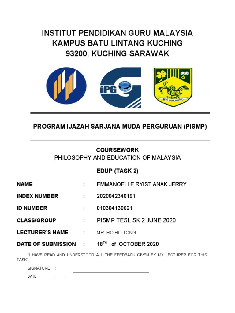 Institut Pendidikan Guru Malaysia Kampus Batu Lintang Kuching 93200 ...