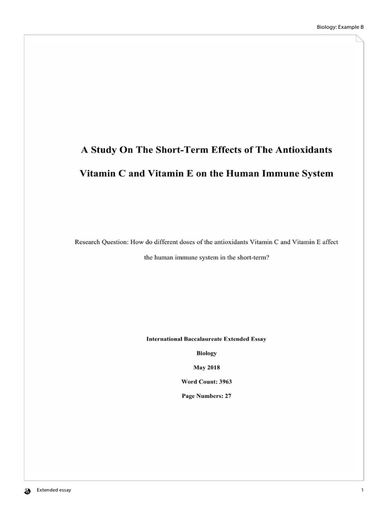 Biology Extended Essay Examples | PDF