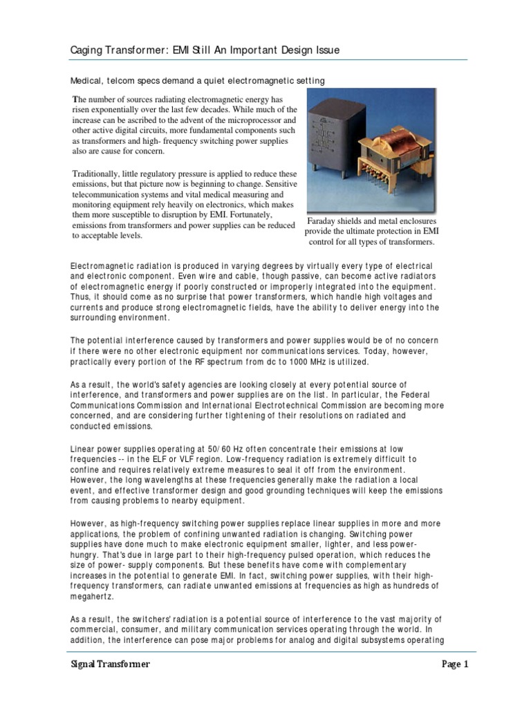 EMI Shielding in Transformer Design | PDF | Electromagnetic ...