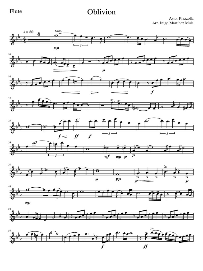 Oblivion Melodía Intercambiada-Flute | PDF