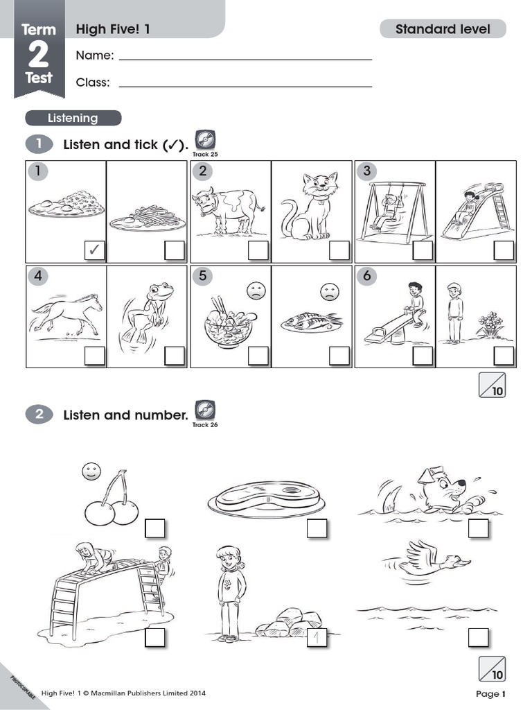 Term Test: High Five! 1 Standard Level | PDF | Nature