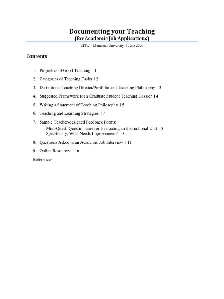 Teaching Document Handout | PDF | Teaching Method | Educational Assessment