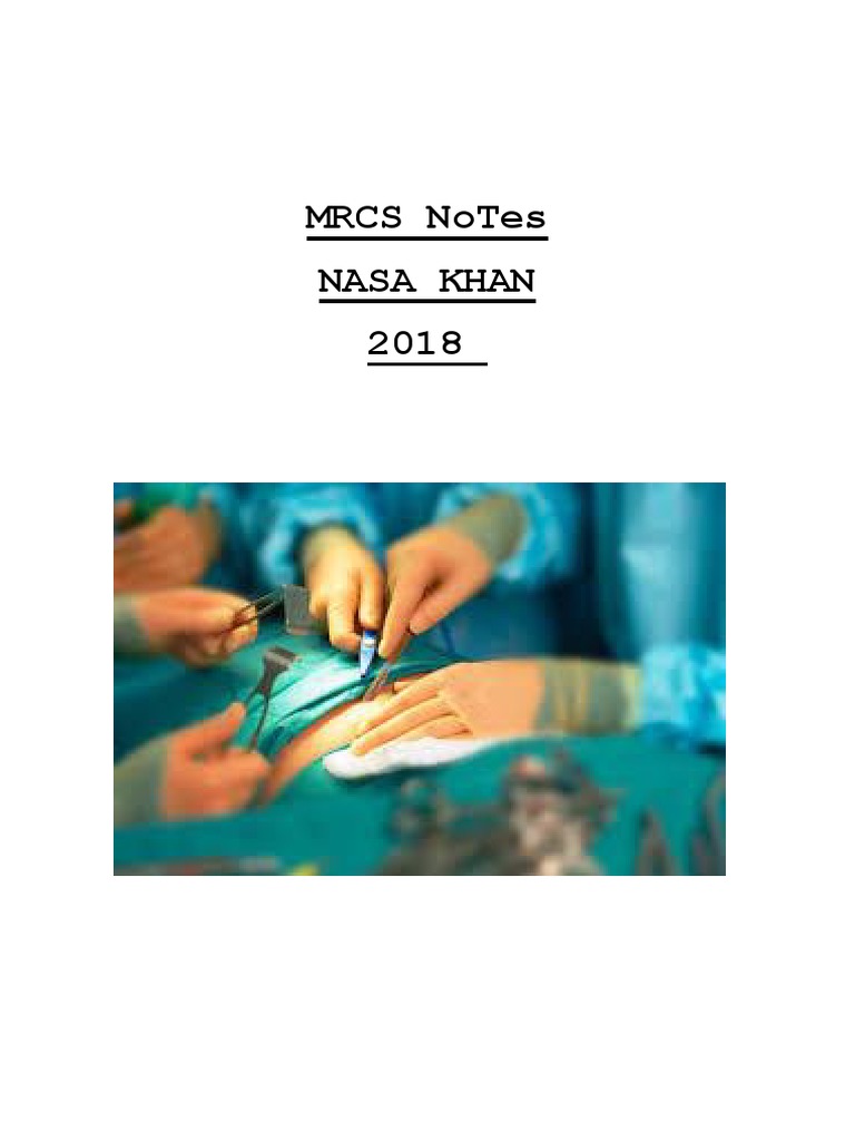 Nasa Khan MRCS A Notes 2018 PDF | PDF | Thumb | Hand