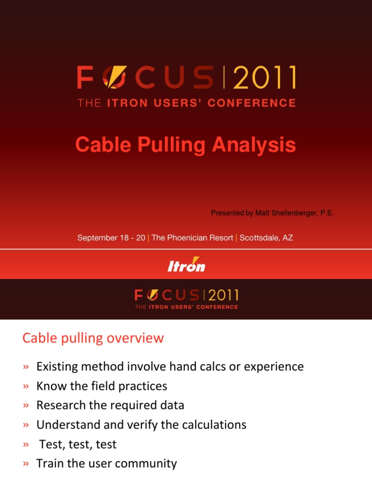 Cable Pulling Analysis: Presented by Matt Shellenberger, P.E | PDF | Buckling | Applied And ...