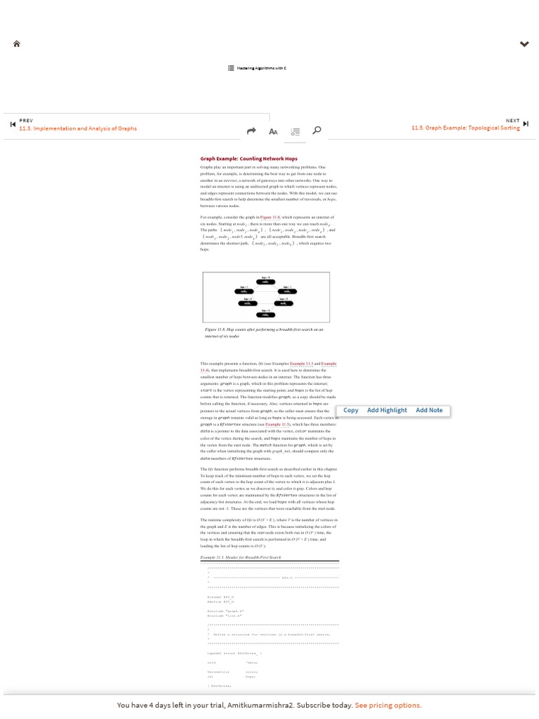 11.4. Graph Example - Counting Network Hops - Mastering Algorithms With ...