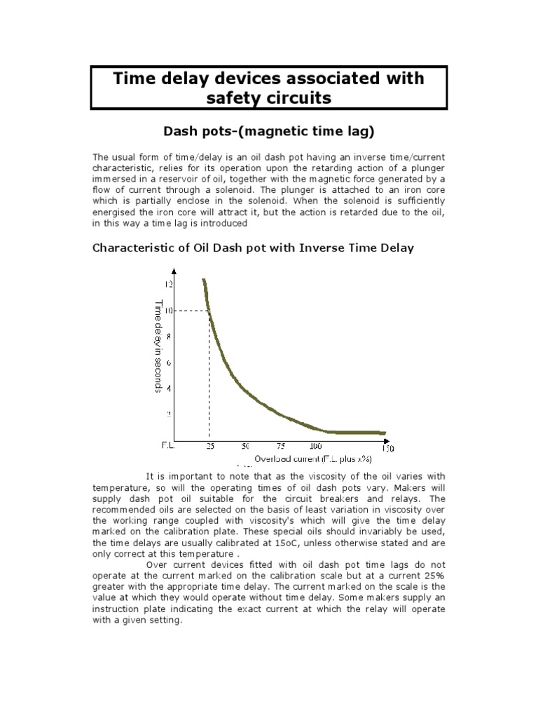 Time Delay Devices Associated With Safety Circuits | PDF | Relay ...