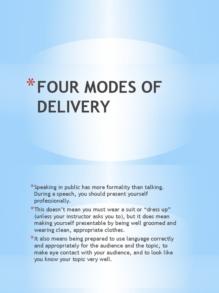 Four Modes of Delivery | PDF | Speech | Memory