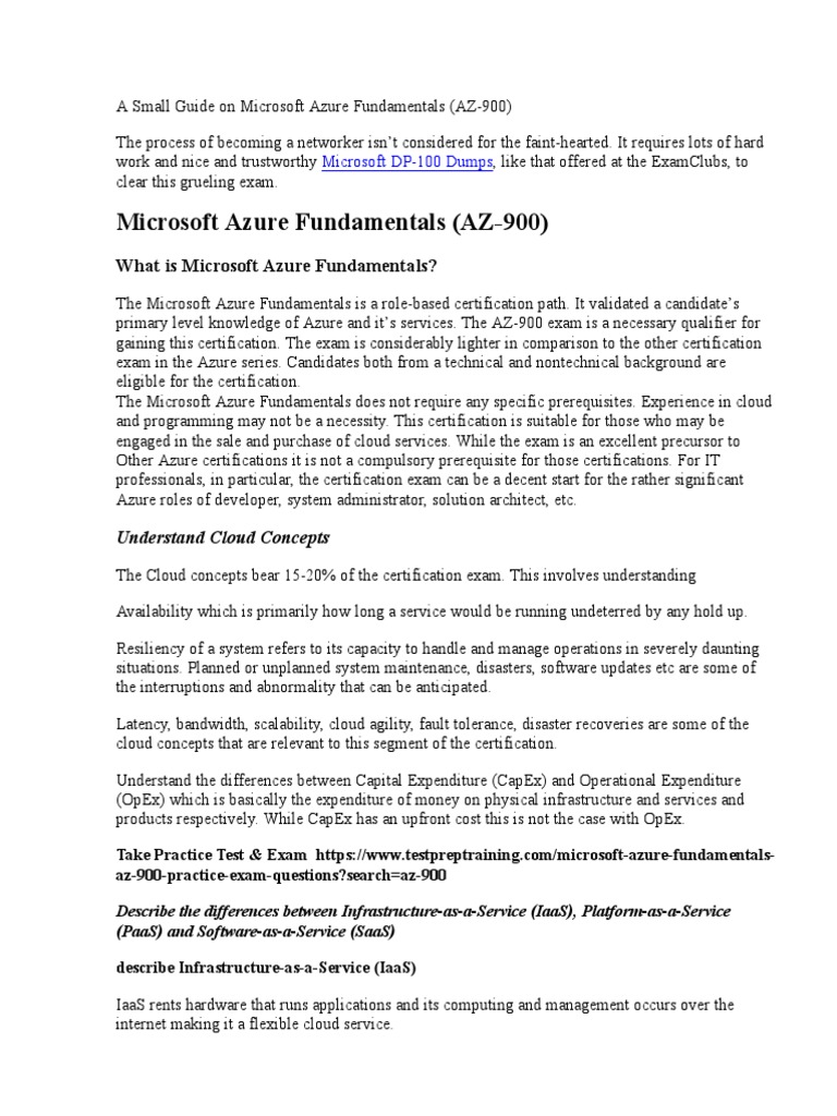A Small Guide On Microsoft Azure Fundame PDF | PDF | Platform As A ...