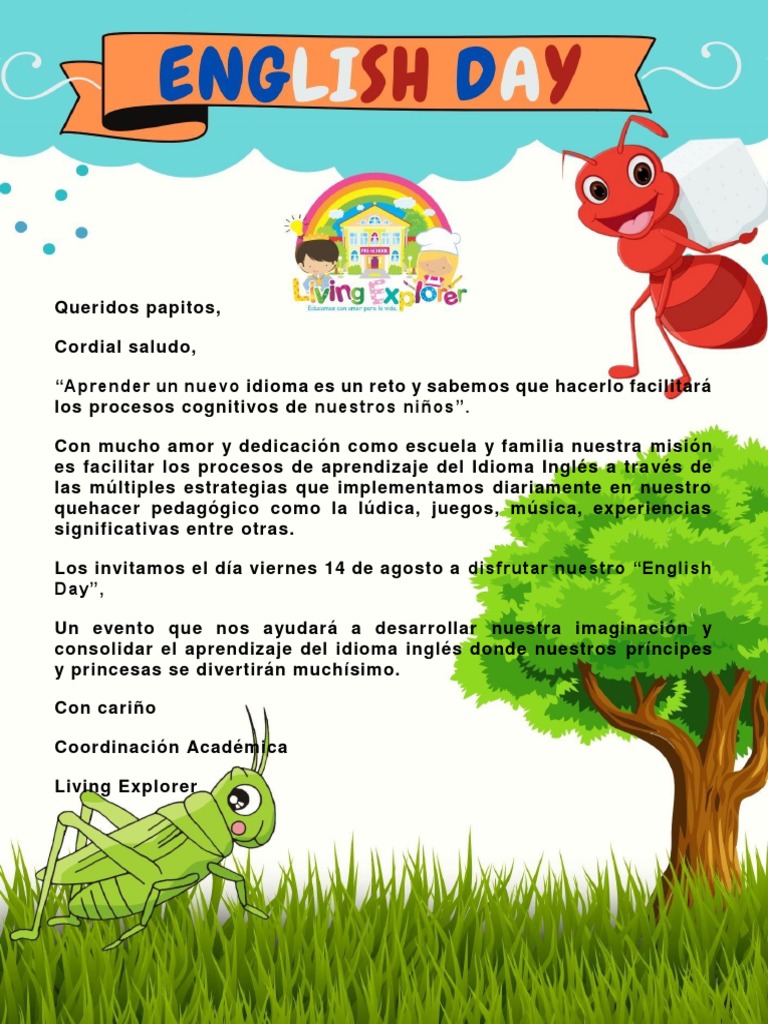 Circular English Day | PDF | Estudios de idiomas extranjeros