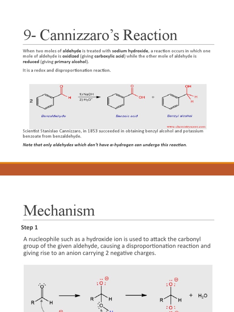Cannizzaro Reaction Mechanism Guide | PDF