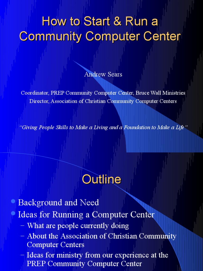 How To Start & Run A Community Computer Center | Download Free PDF ...