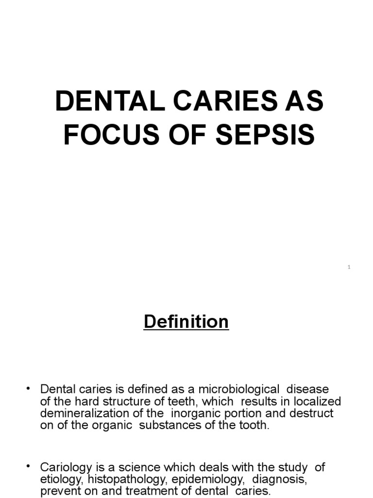 Dental Caries As Focus of Sepsis | PDF | Human Tooth | Tooth Enamel