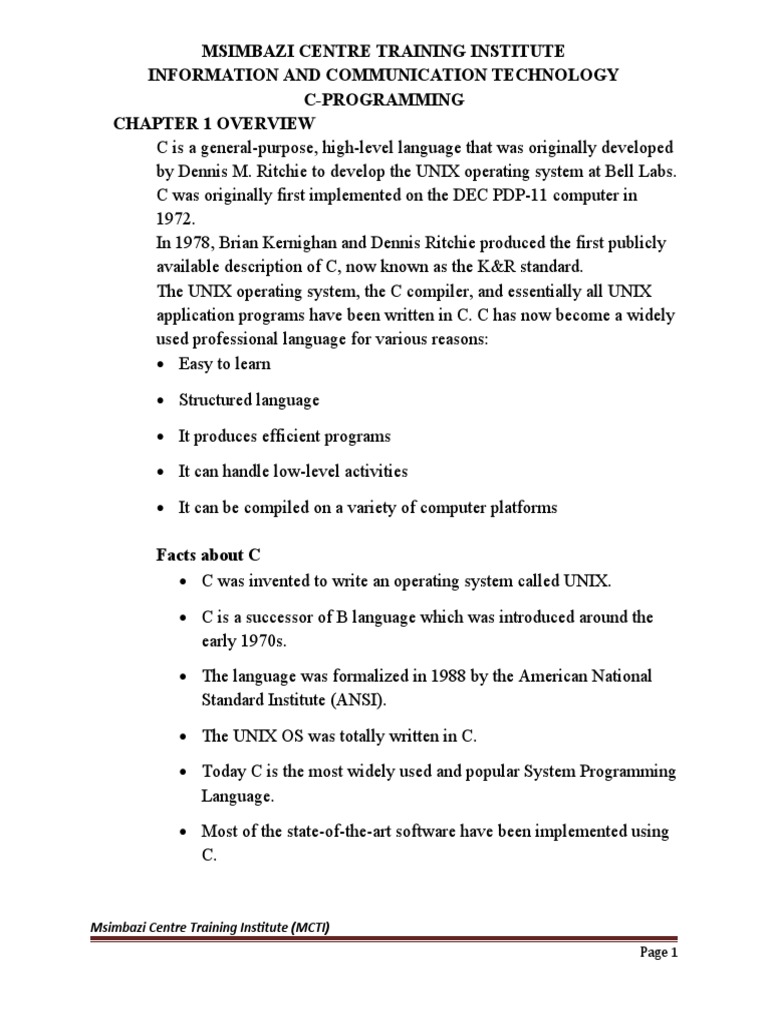 Msimbazi Centre Training Institute Information and Communication ...