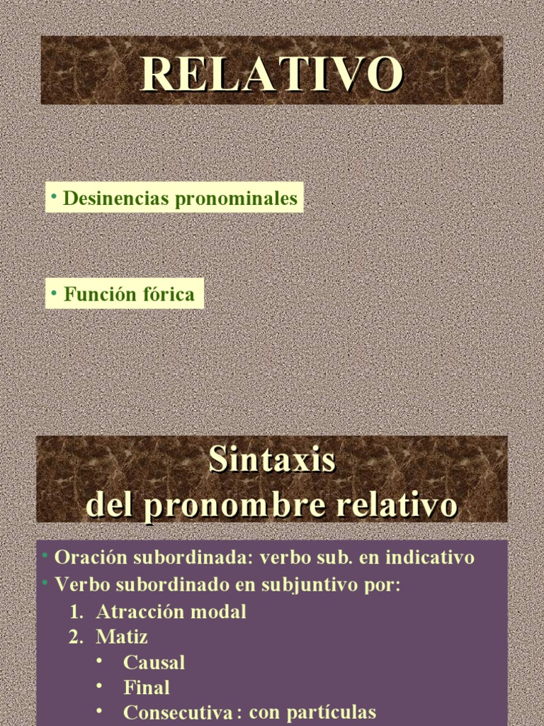 Pronombre Relativo y Oraciones de Relativo | PDF