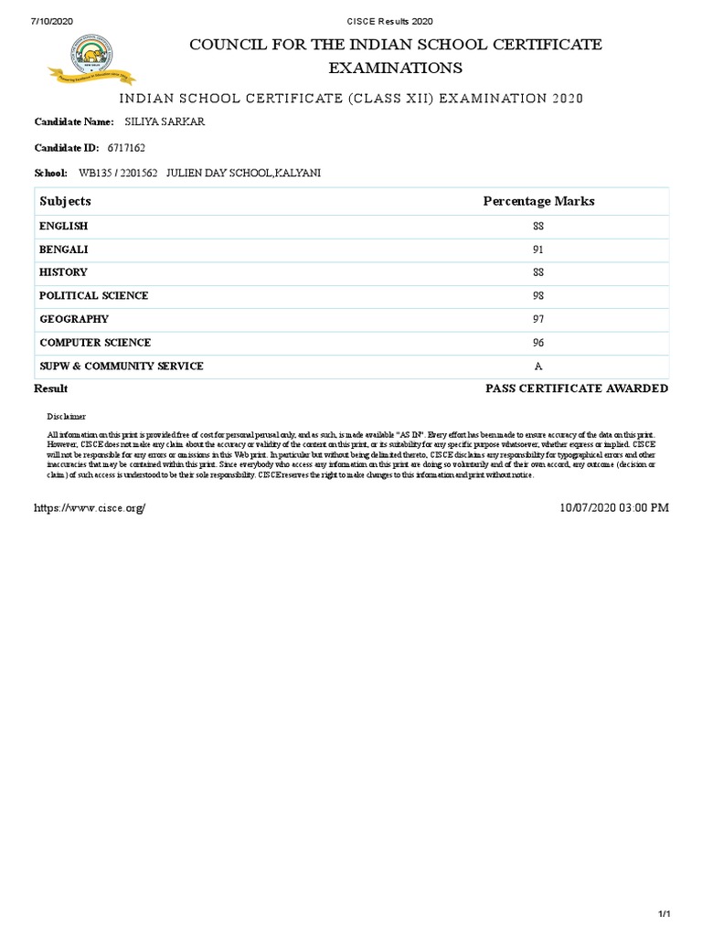 Council For The Indian School Certificate Examinations | PDF ...