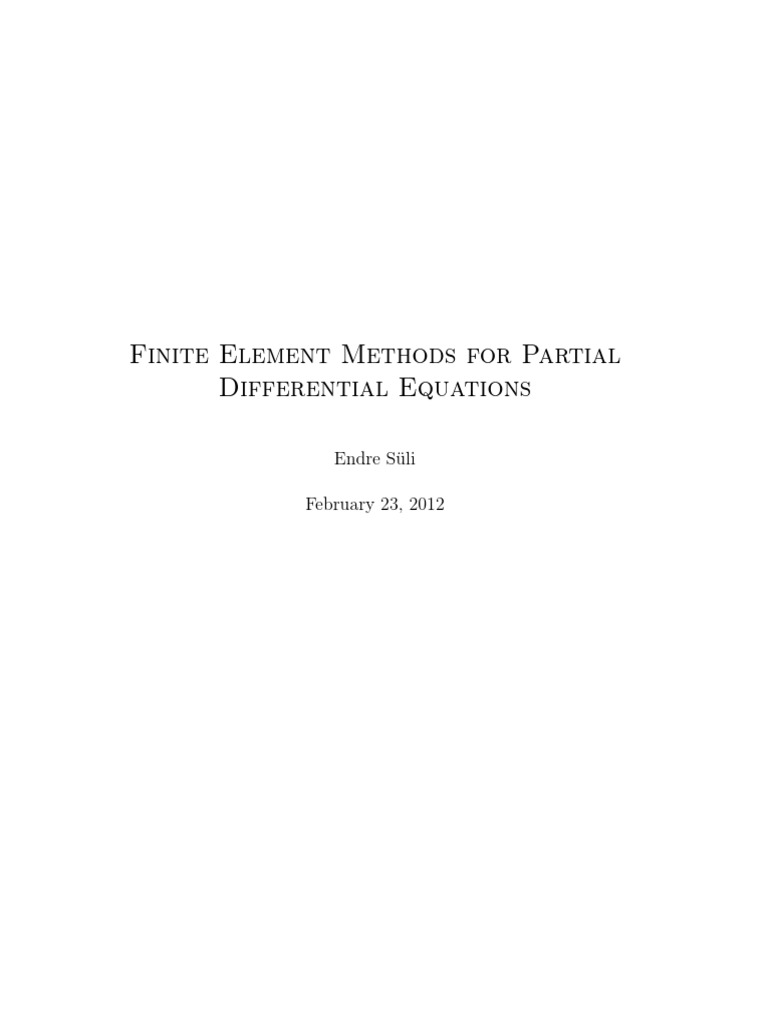 Finite Element Methods For Partial Differential Equations PDF | Download Free PDF | Finite ...