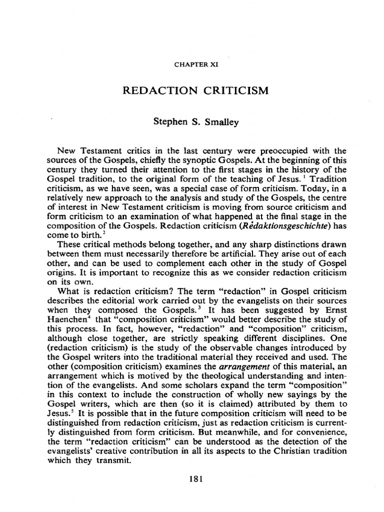 Redaction Criticism | PDF | Gospel Of Matthew | Gospels