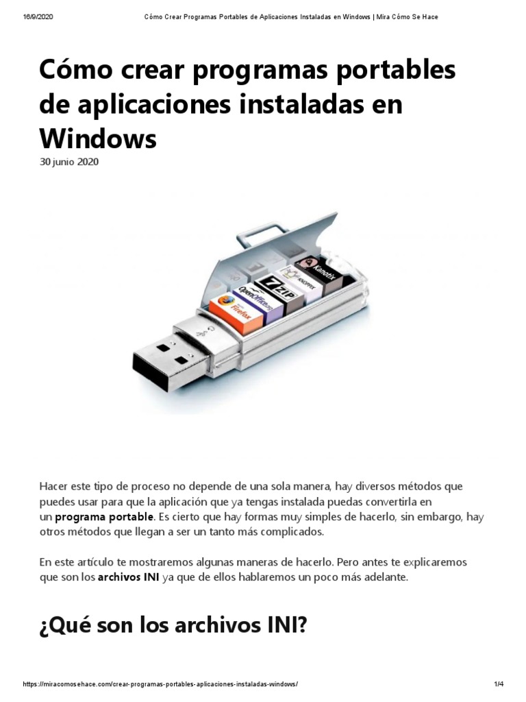 Crear Programas Portables en Windows | PDF | Archivo de computadora | Programa de computadora