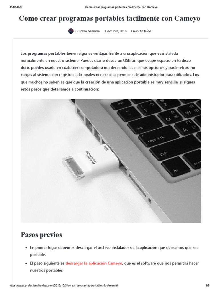 Como Crear Programas Portables Facilmente Con Cameyo | PDF | Arquitectura de Computadores ...