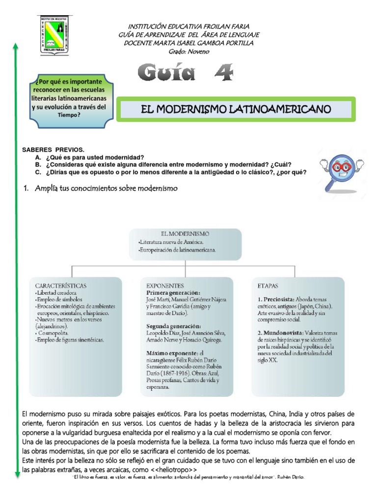 Guía del Modernismo Latinoamericano | PDF | Poesía | Belleza