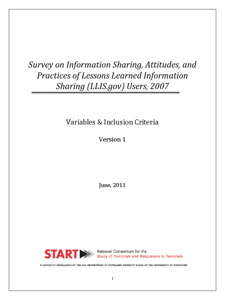 Survey On Information Sharing, Attitudes, and Practices of Lessons ...