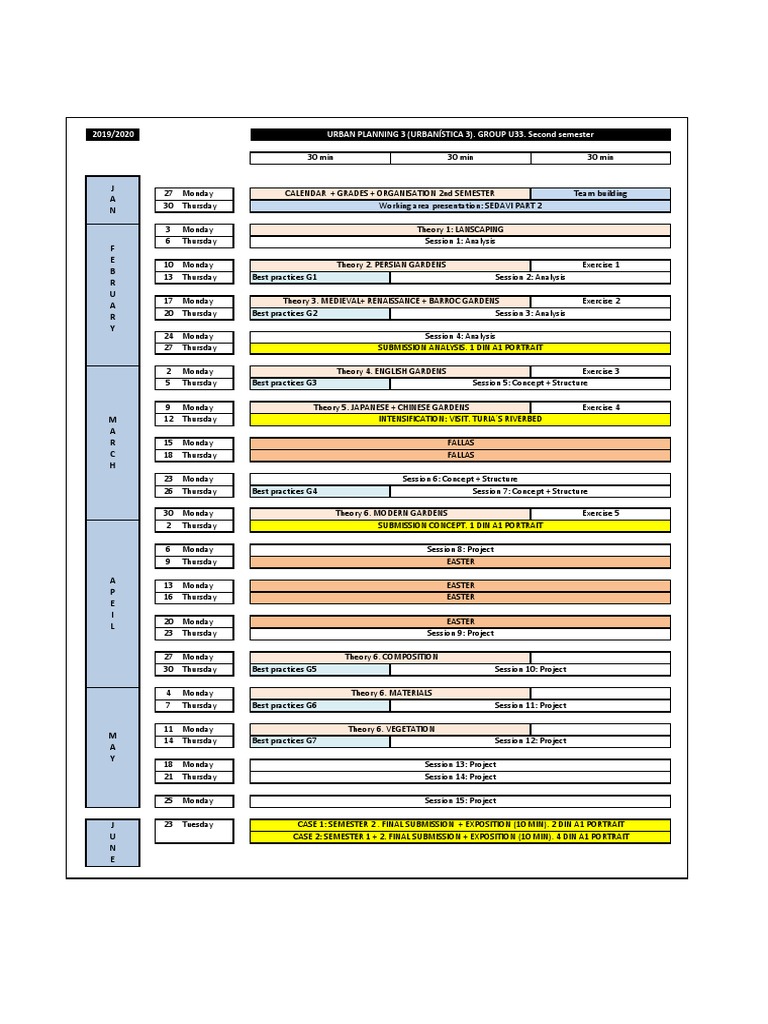 Schedule UR3 2nd Semester | PDF | Academic Term | Academia