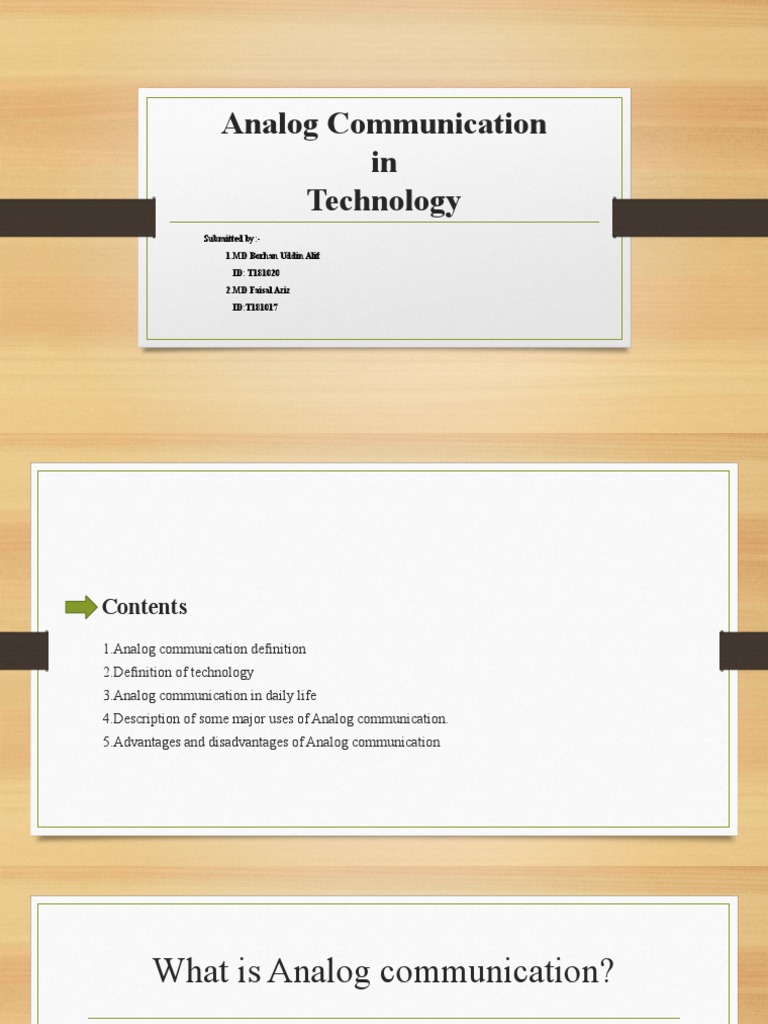 Analog Communication Technologies in Daily Life: A Review of Analog ...