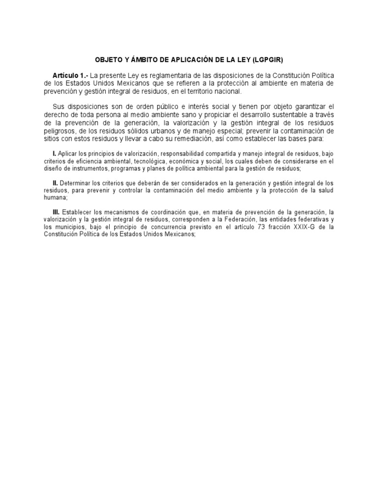 LGPGIR | PDF | Gestión de residuos | Residuos
