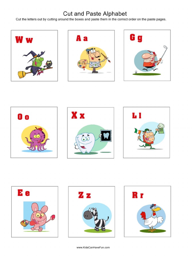 Cut and Paste Alphabet PDF | PDF