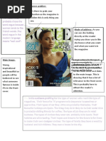 Vogue A Level Media Cheat Sheet | PDF | Vogue (Magazine) | Magazines