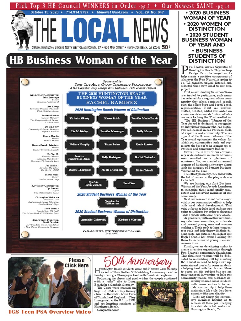 The Local News, October 15, 2020 W/ Website Links | PDF