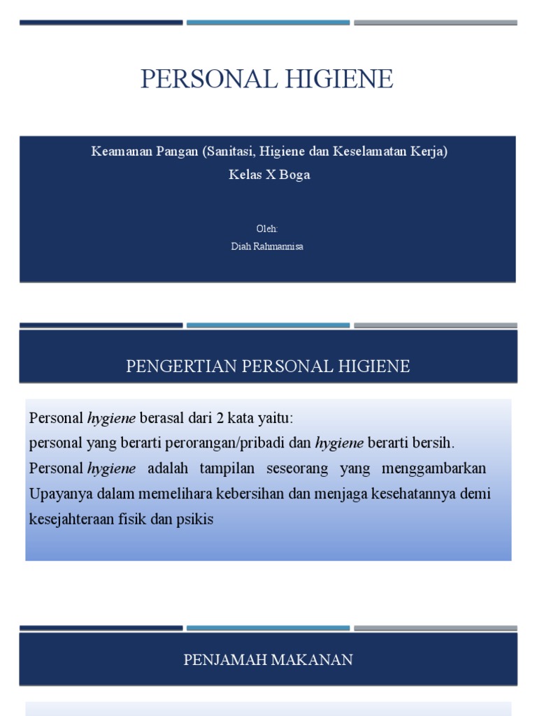 Materi Ppt Personal Higiene Pdf