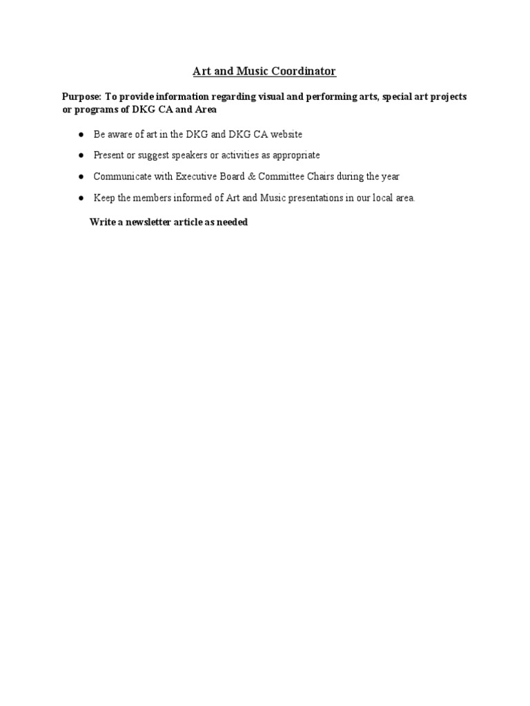 Art Coordinator | PDF