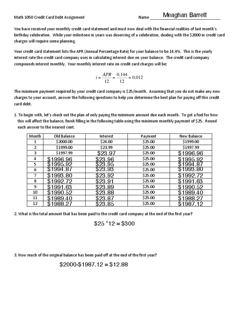 Credit Card Debt Assignment | PDF | Credit | Finance & Money Management