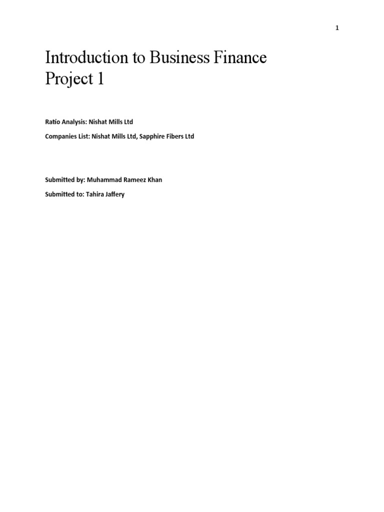 Introduction To Business Finance | PDF | Dividend | Profit (Economics)