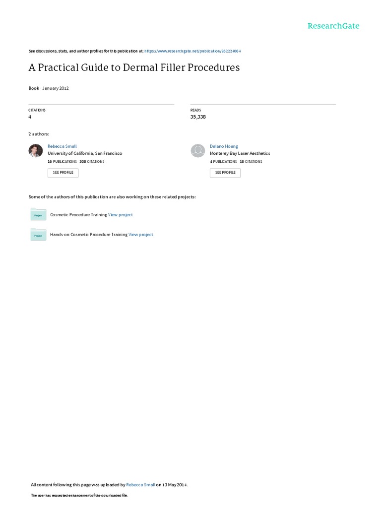 A Practical Guide To Dermal Filler Procedures: January 2012 | PDF A Practical Guide To Dermal Filler Procedures: January 2012 | PDF
