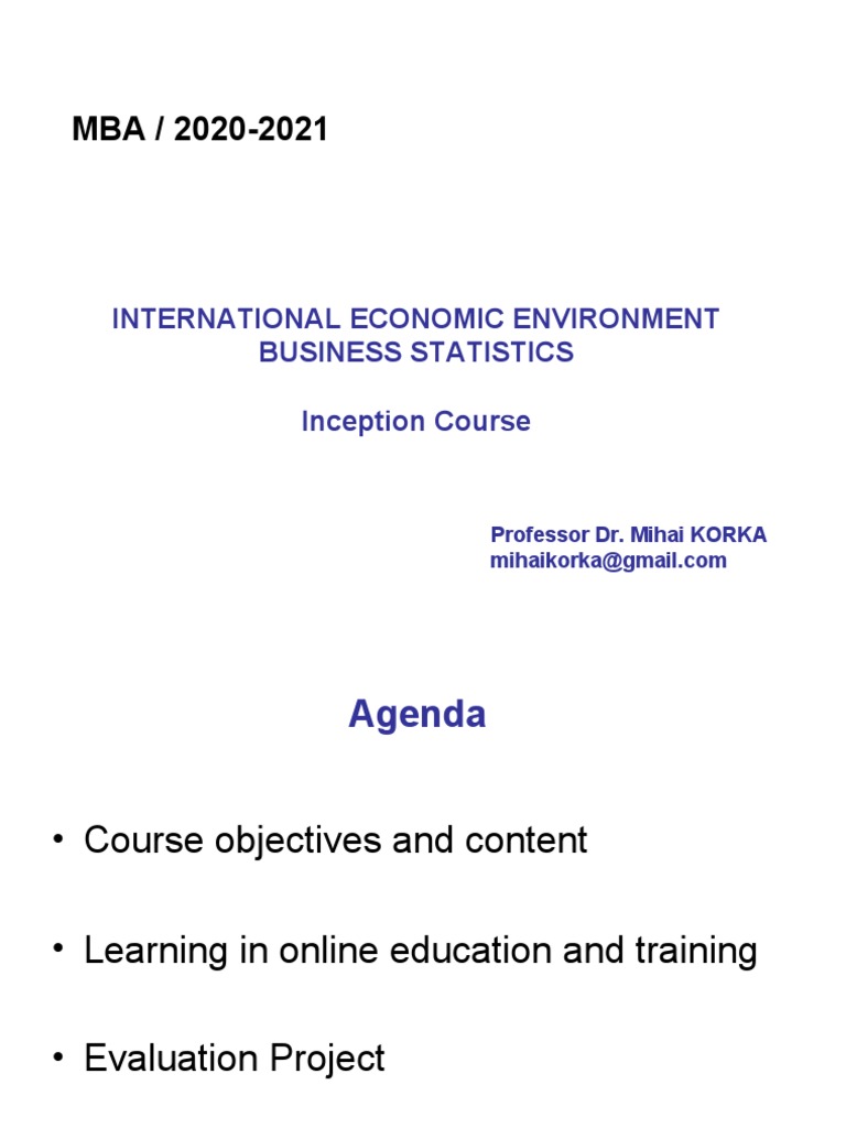 International Economic Environment Business Statistics Inception Course ...