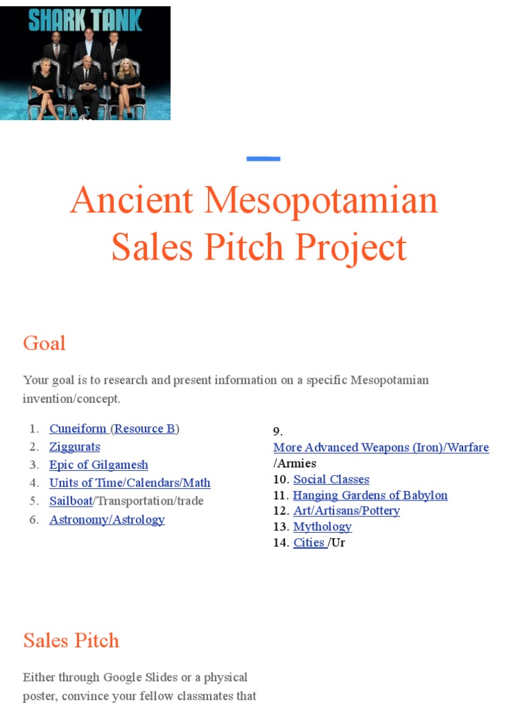 Ancient Mesopotamia Inventions Project | PDF | Mesopotamia | Cognition