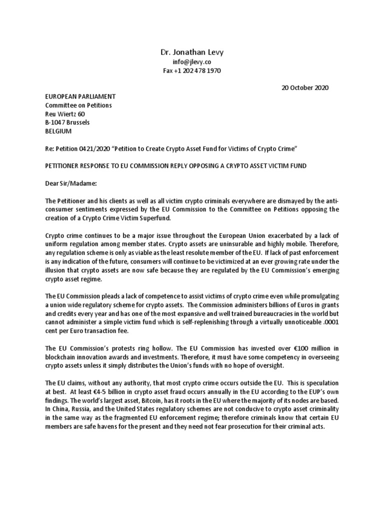 Letter To EUP 19-10-2020 PDF | PDF | Cryptocurrency | European Union