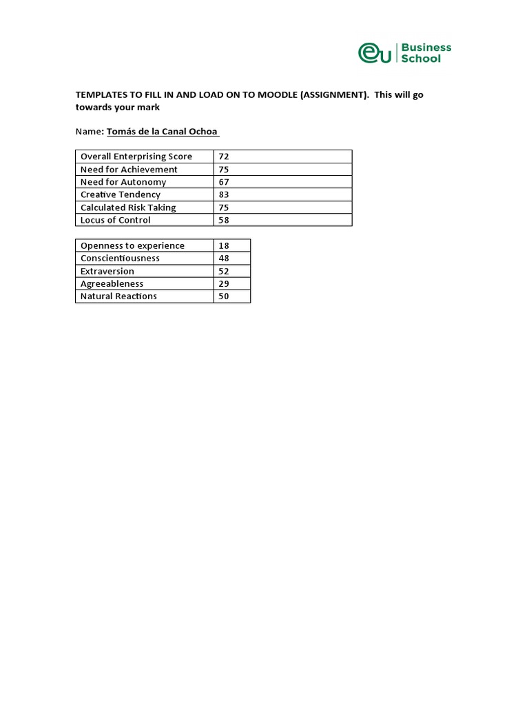 Moodle templates for assignments | PDF