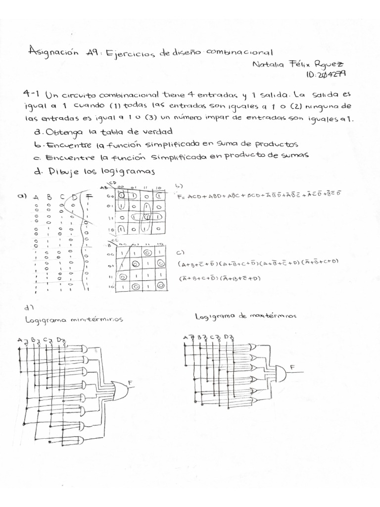 Ejercicios de Diseño Combinacional | PDF
