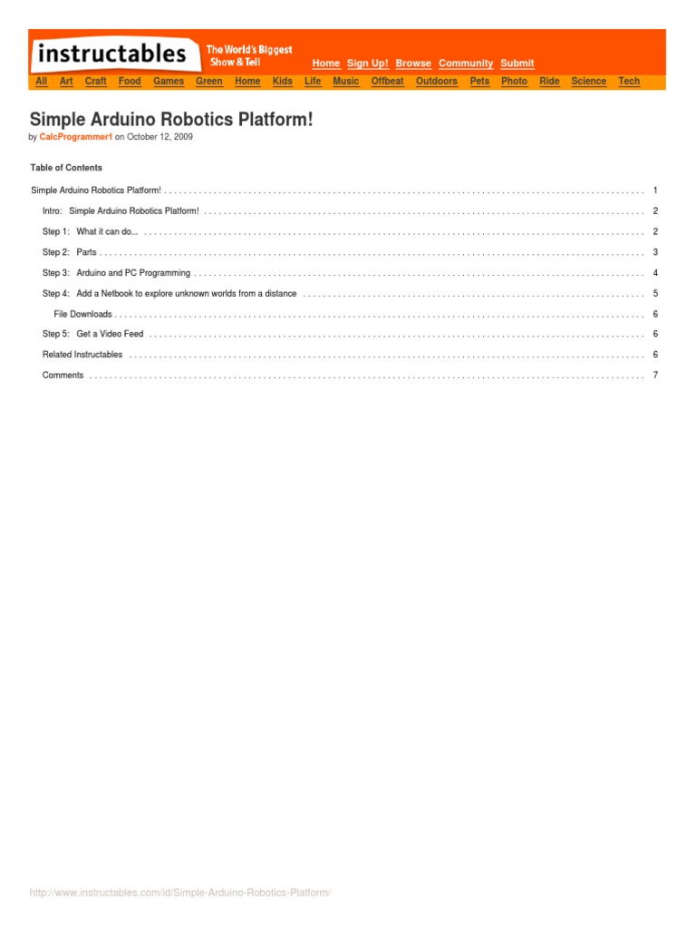 Simple Arduino Robotics Platform PDF | PDF | Arduino | Streaming Media