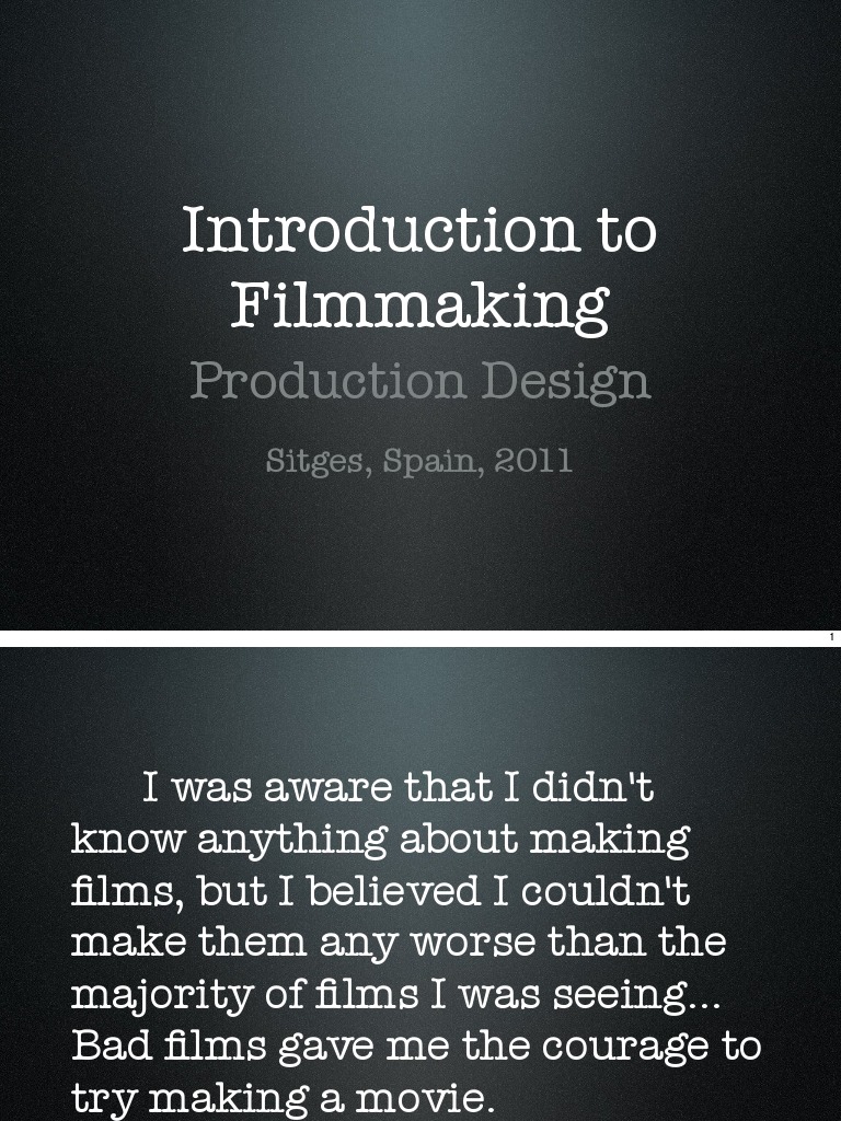 Introduction To Filmmaking: Production Design | PDF | Cinematography ...
