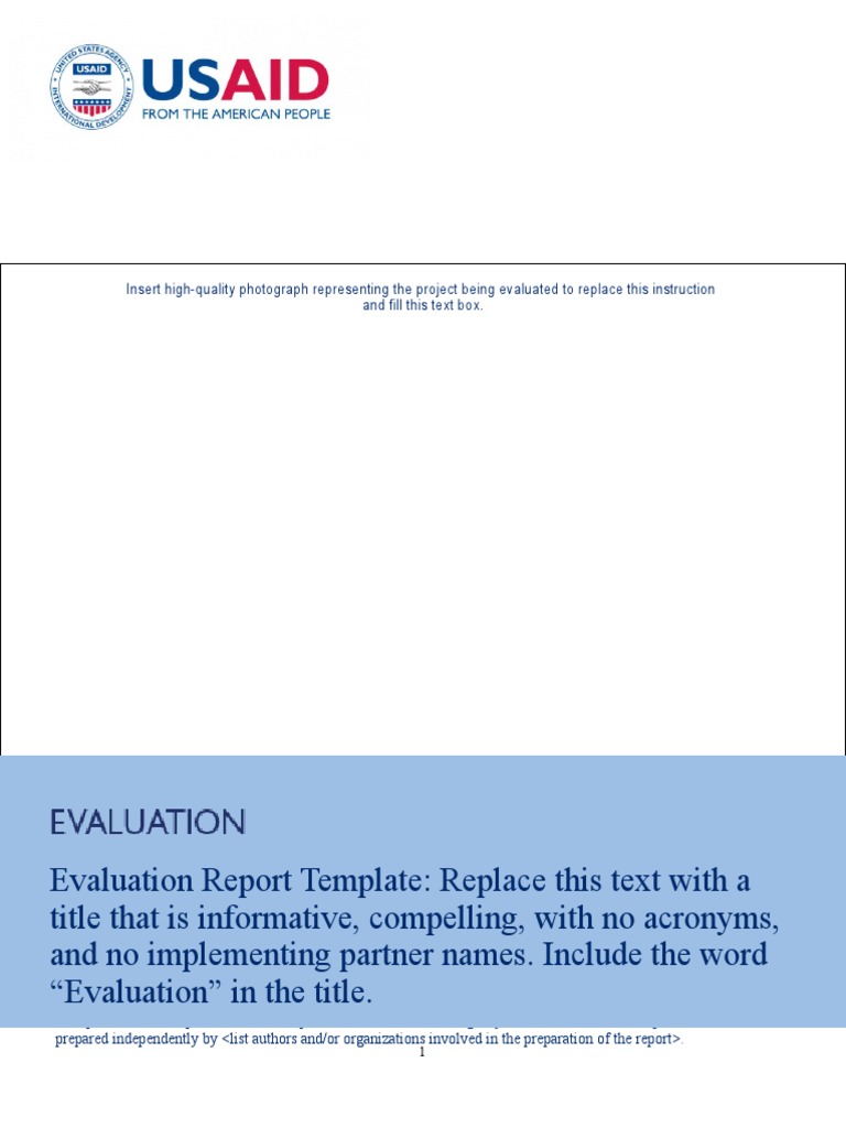 USAID Evaluation Report Template | PDF | Survey Methodology | Evaluation