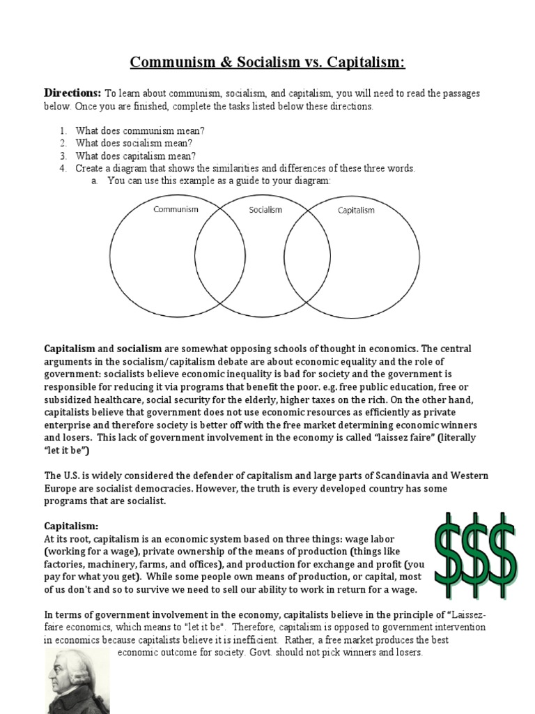 Capitalism Vs Communism Venn Diagram