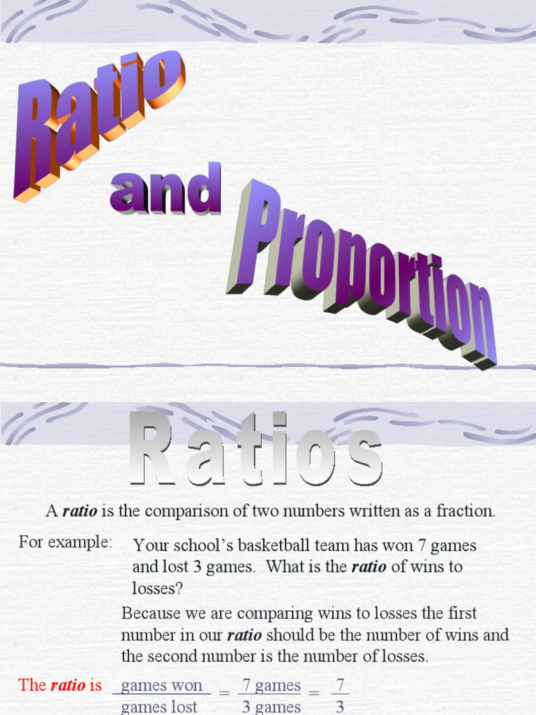 Ratio and Proportion | PDF | Fraction (Mathematics) | Ratio