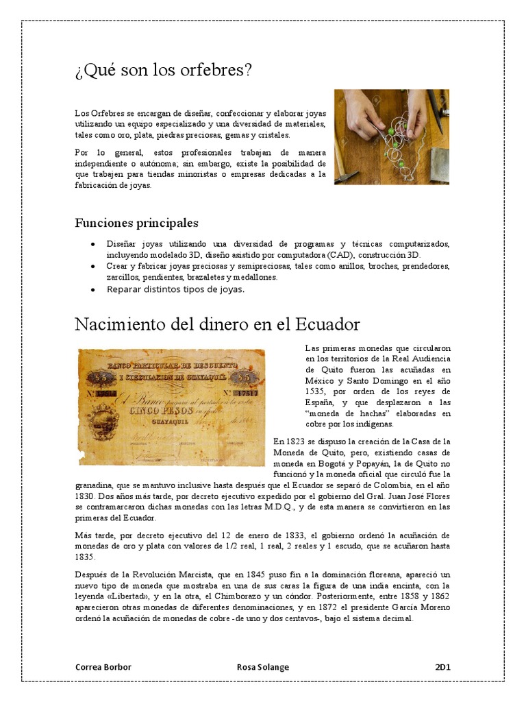 Qué Son Los Orfebres | PDF | Monedas | Moneda